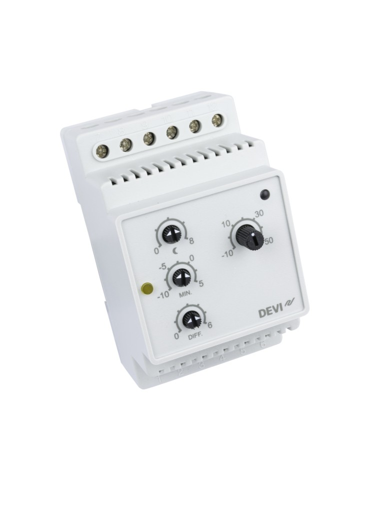 DEVI - 140F1075 - DEVIreg™ D-316 (-10°C-+50°C) на шину DIN, с датчиком на проводе, 16А купить в ...